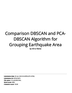 TURNITIN_Comparison DBSCAN and PCA- DBSCAN Algorithm for Grouping Earthquake Area - Universitas ...